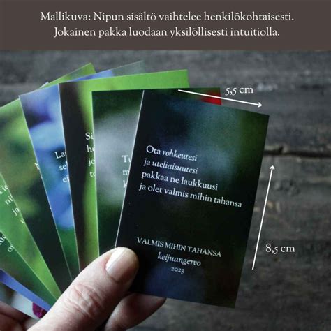 Henkilökohtaiset Pienet Voimakortit 5 Kpl Runotalon Voimapuutarha