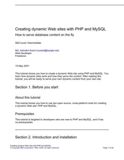 Creating Dynamic Web Sites With Php And Mysql Ftp Directory