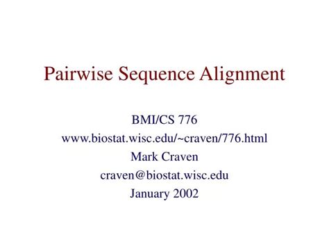 PPT Pairwise Sequence Alignment PowerPoint Presentation Free Download ID 5192376
