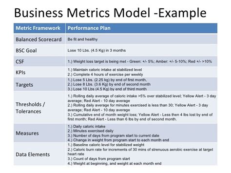 basic business metrics model