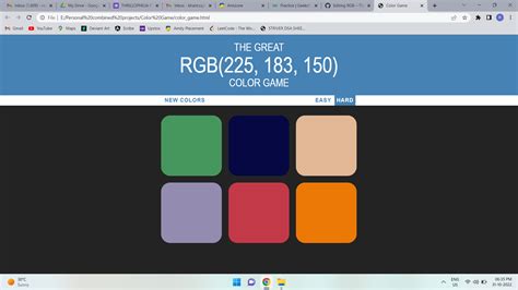 Github Khantrajrgb The Color Game The Rgb Game Is Project Where