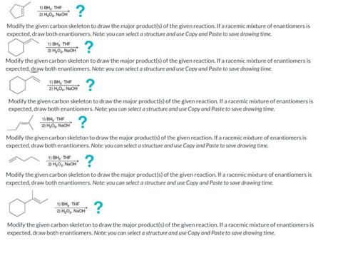 Solved Modify The Given Carbon Skeleton To Draw The Major