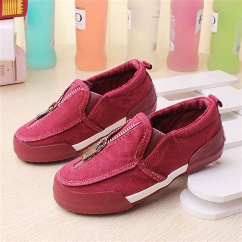 Badu Bg Детски платнени обувки с цип за момчета и момичета Badu Bg