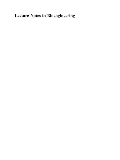 Lecture Notes In Bioengineering Socrates Dokos Modelling Organs Tissues Cells And Devices