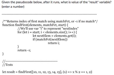 Solved Given The Pseudocode Below After It Runs What Is