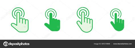 Hand Cursor Icon Set Cursor Icon Vector Hand Cursor Icon Stock Vector By Avastudio