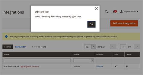 Magento Ce 242 Integration Something Went Wrong Magento Forums