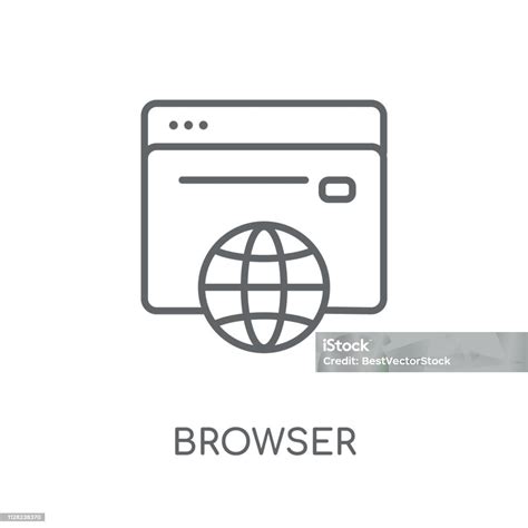 브라우저 선형 아이콘입니다 사용자 인터페이스 및 웹 탐색 모음에서 흰색 배경에 현대 개요 브라우저 로고 개념 0명에 대한 스톡 벡터 아트 및 기타 이미지 Istock