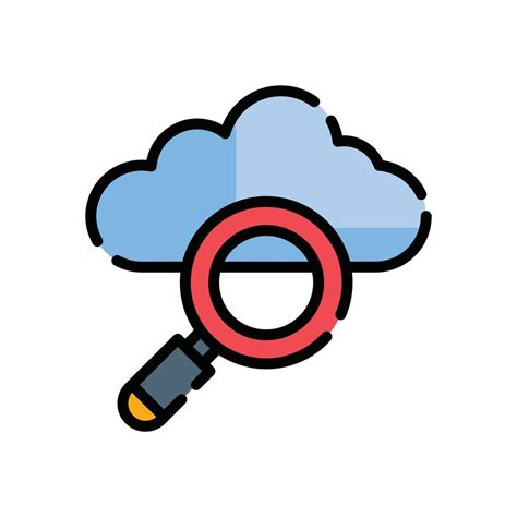Cloud Data Search Vector Outline Filled Icon Cloud Computing Symbol Eps 10 File 16877936 Vector