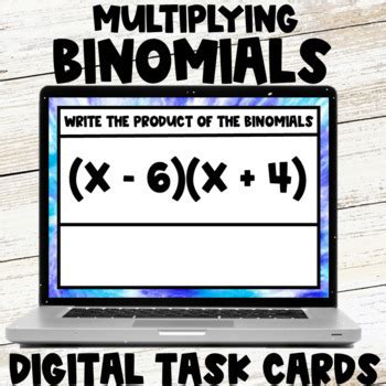 Multiplying Binomials Digital Task Cards Google Slides Algebra