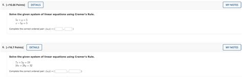 Solved Solve The Given System Of Linear Equations Using Chegg