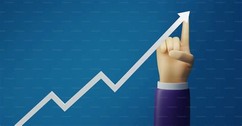 사업가의 손은 미래의 더 나은 비즈니스 방향을 위한 성장과 성공 목표를 가리키는 빛나는 밝은 화살표 그래프를 가리킵니다 3d 렌더링 그림입니다 사진 Unsplash의