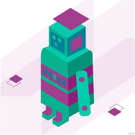 Isometric Robot Vector In Illustrator Svg  Eps Png Download