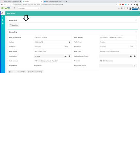 Bug 21786 Fields Are Missing Above The Filter Option In Actual Audit Sprint Omnex Issue