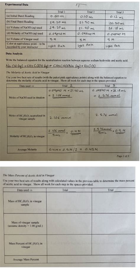 solved experimental data table[[ trial 1 trial 2 trial