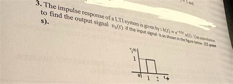 Solved To Find The Output Signal V0t ﻿if The Input Signal