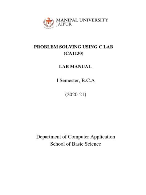 Updated C Lab Manual 2021 List Of Experiment Pdf Matrix