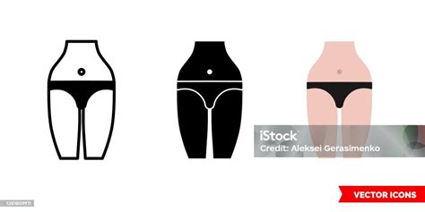 블랙 여성 팬티 아이콘 3 가지 유형 색상 흑백 윤곽선 격리된 벡터 기호 기호 0명에 대한 스톡 벡터 아트 및 기타 이미지 0명 가냘픈 건강한 생활방식 Istock