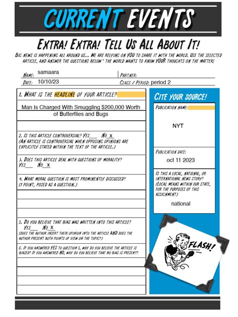 Detailed Current Events Template Journaling Reflection Pdf