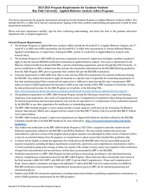 Fillable Online Applied Behavior Analysis Masters Degree Online Fax Email Print Pdffiller