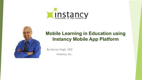 Mobile Learning In Education Using Instancy Mobile Learning Native App