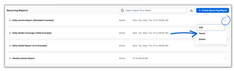 managing recurring reports
