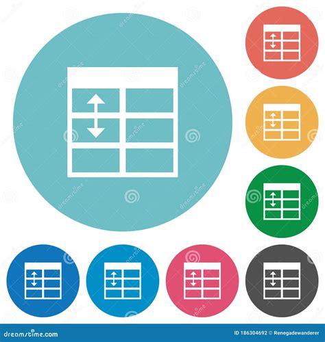 flat spreadsheet adjust table row height icons stock illustration