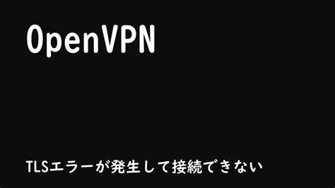 OpenVPN TLSエラーが発生して接続できない tarufulog