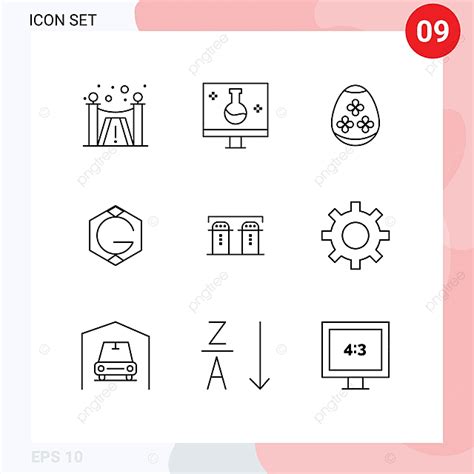mobile interface outline set of 9 pictograms of paper alphabetical