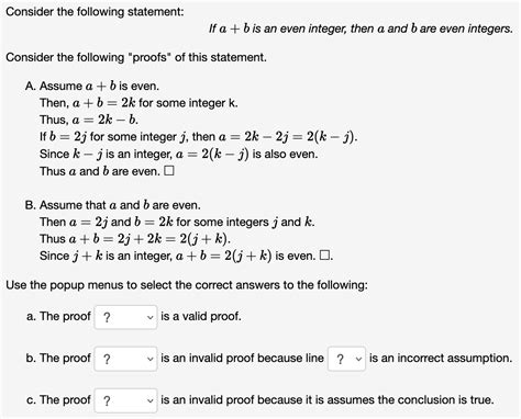 Solved Consider The Following Statement If A B Is An Even