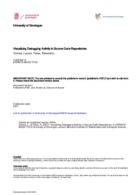 Pdf Debugging Activity Visualization In Code Repos