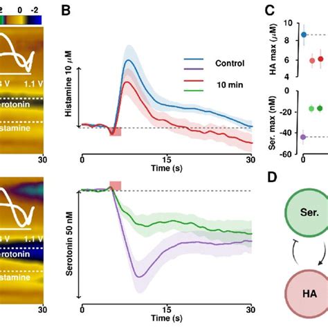 A Representative Color Plots For Simultaneous Histamine And Serotonin
