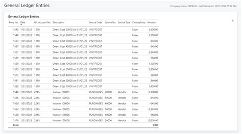 General Ledger Entries Business Central Microsoft Learn