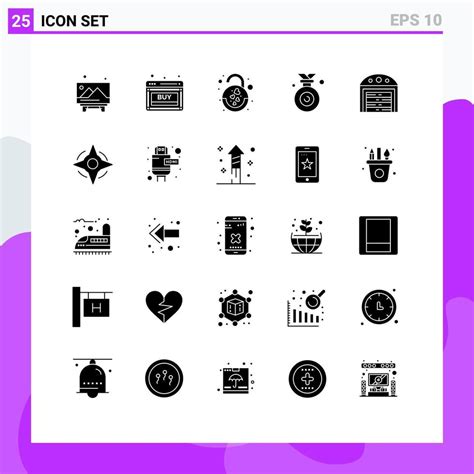 Pictogram Set Of 25 Simple Solid Glyphs Of City Winner Web Olympic Heart Editable Vector Design