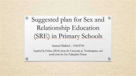 Teaching Sex And Relationship Education Pptx