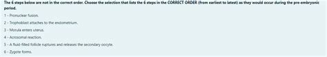 solved the 6 steps below are not in the correct order