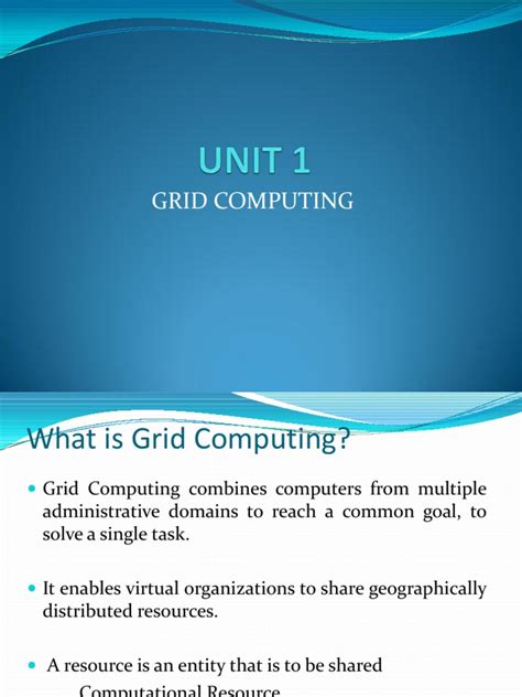 Unit 1 Grid Computing Pdf Grid Computing Communications Protocols