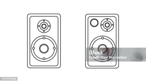 70년대 80년대 90년대의 복고풍 음악을 재생할 수 있는 스피커가 있는 대형 오디오 음악 라우드스피커 흑백 아이콘입니다 벡터 그림 0명에 대한 스톡 벡터 아트 및 기타
