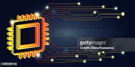 Nanotechnology Concept In Realistic Style Processor Central Processing