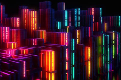Premium Photo Computer Matrix With Neon Effect