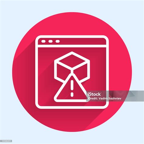 긴 그림자로 격리된 화이트 라인 3d 프린터 아이콘입니다 3d 프린팅 빨간색 원 버튼입니다 벡터 0명에 대한 스톡 벡터 아트 및 기타 이미지 Istock