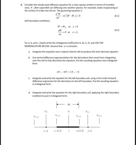 Solved 3 Consider The Steady State Diffusion Equation For A Chegg Com
