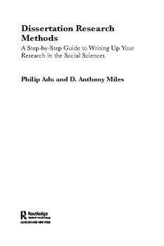 Dissertation Research Methods A Step By Step Guide To Writing Up Your Research