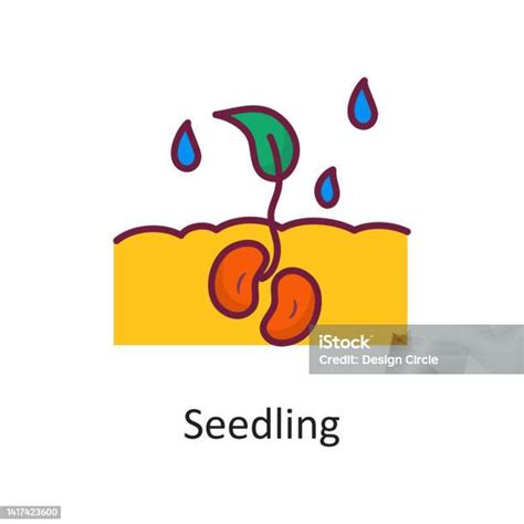 묘목 벡터 채워진 개요 아이콘 디자인 그림 흰색 배경 Eps 10 파일에 자연 기호 0명에 대한 스톡 벡터 아트 및 기타 이미지