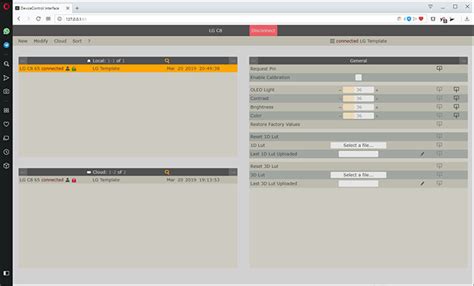 Lg Templates For Devicecontrol Interface Using Lightspacecolourspace Cms
