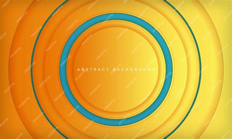 Premium Vector Abstract Circle Papercut Layer Background With Orange And Blue Color Modern