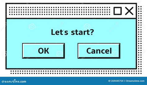 Retro Computer Interface Window Confirmation Message Template Stock Vector Illustration Of