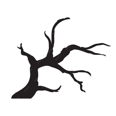 Premium Vector Dead Creepy Tree Branches Silhouette Vector Illustration
