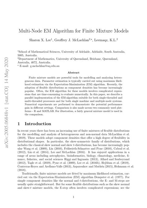 multi node em algorithm for finite mixture models deepai