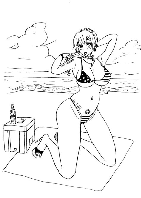 Rule 34 American Flag Bikini Beach Coke Bottle Glasses Crown Braid